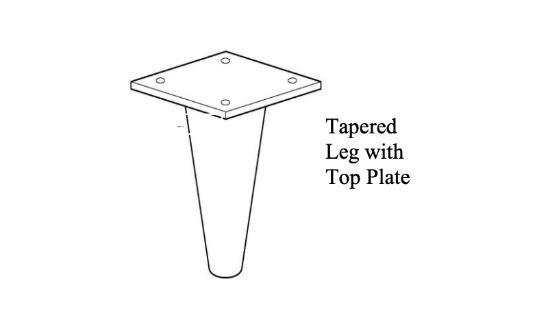 FCM-1450-1RT2 Tapered Leg with Top Plate – FC Metal